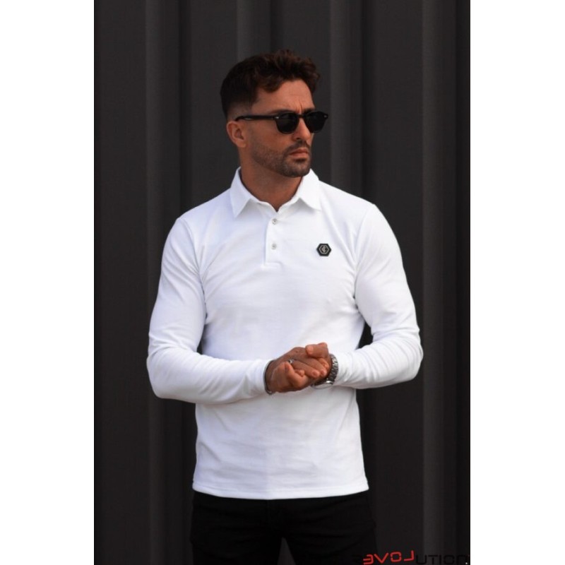 Polo-Shirt Hexa Platinum Blanc